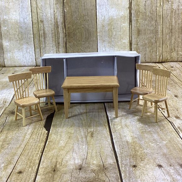 Unbranded | Toys | Dollhouse Miniature Kitchen Table 4 Chairs New Open ...